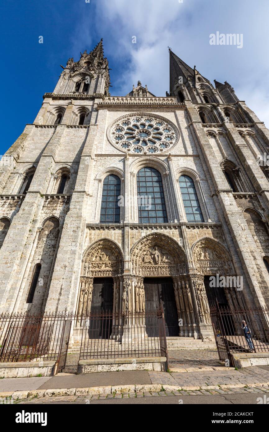The Flamboyant Gothic North Tower (left) and older South Tower in ...