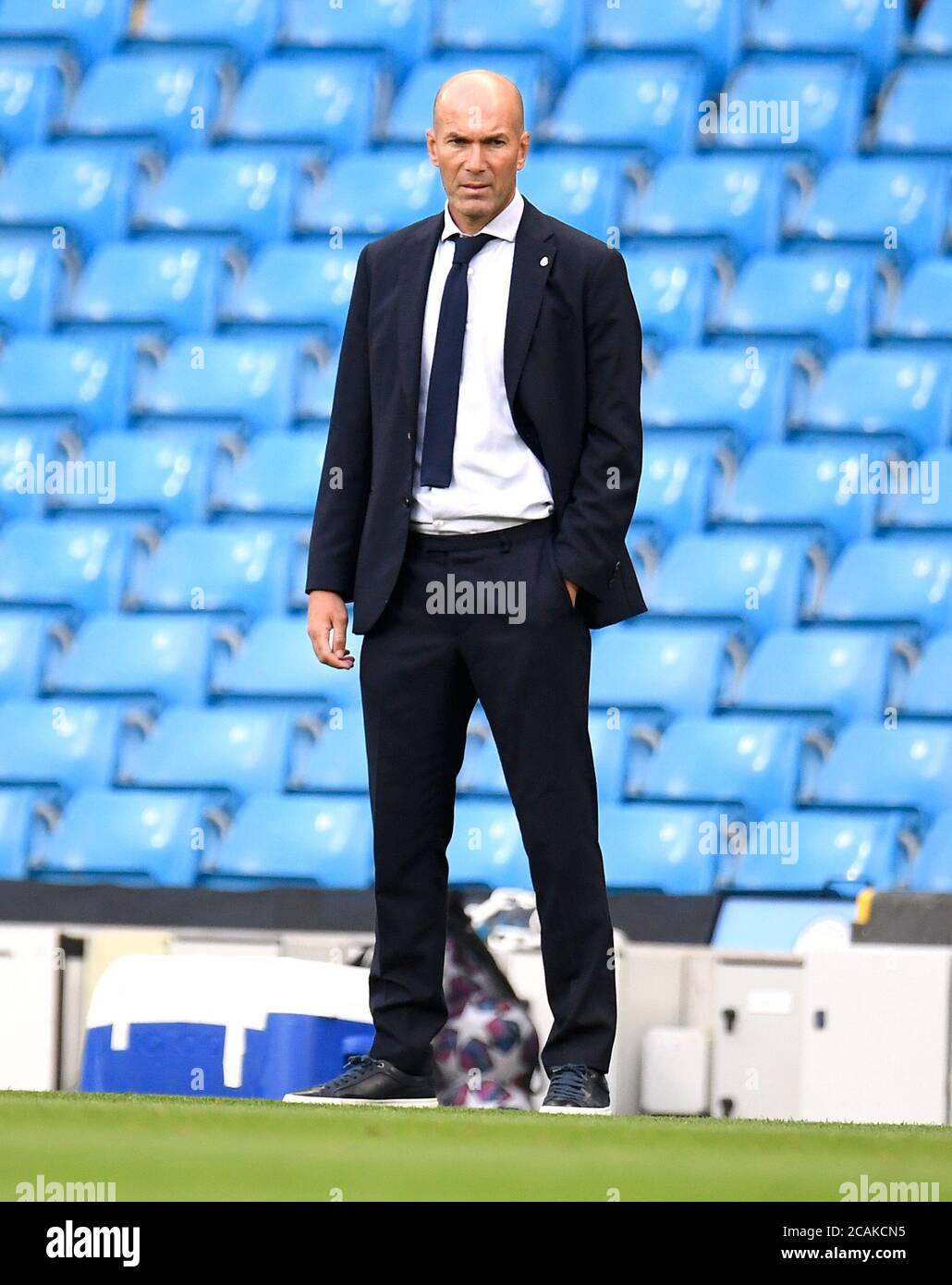 Real Madrid manager Zinedine Zidane looks on during the UEFA Champions ...