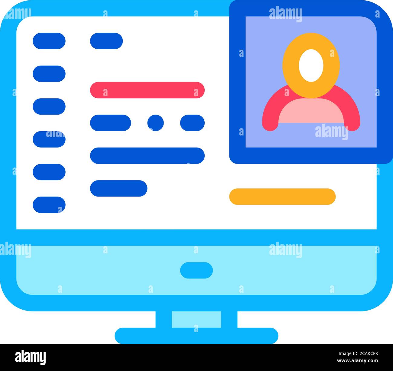 computer screen icon vector outline illustration Stock Vector Image ...