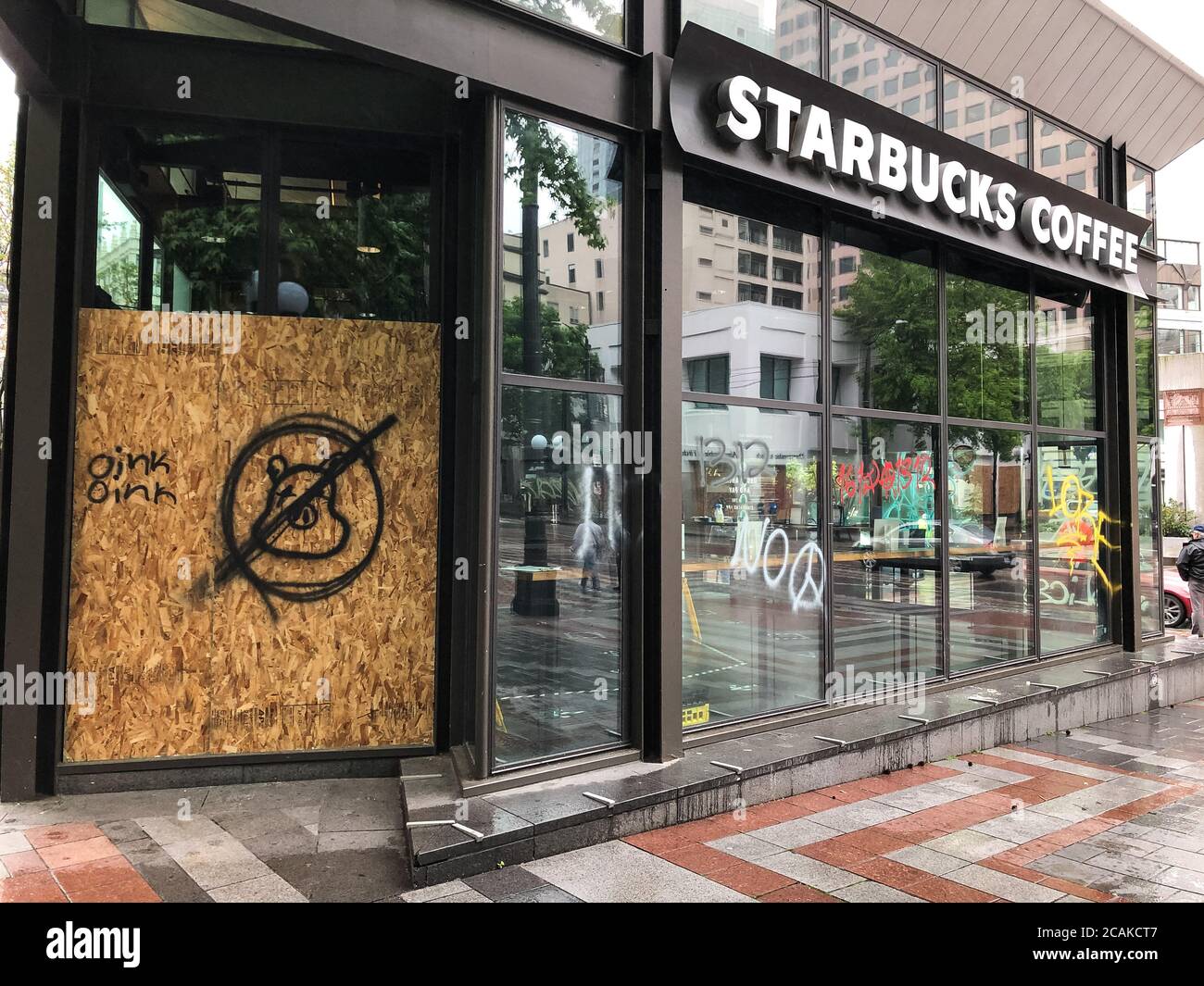 Seattle, USA – May 31, 2020: Early in the morning looting and vandalism ...