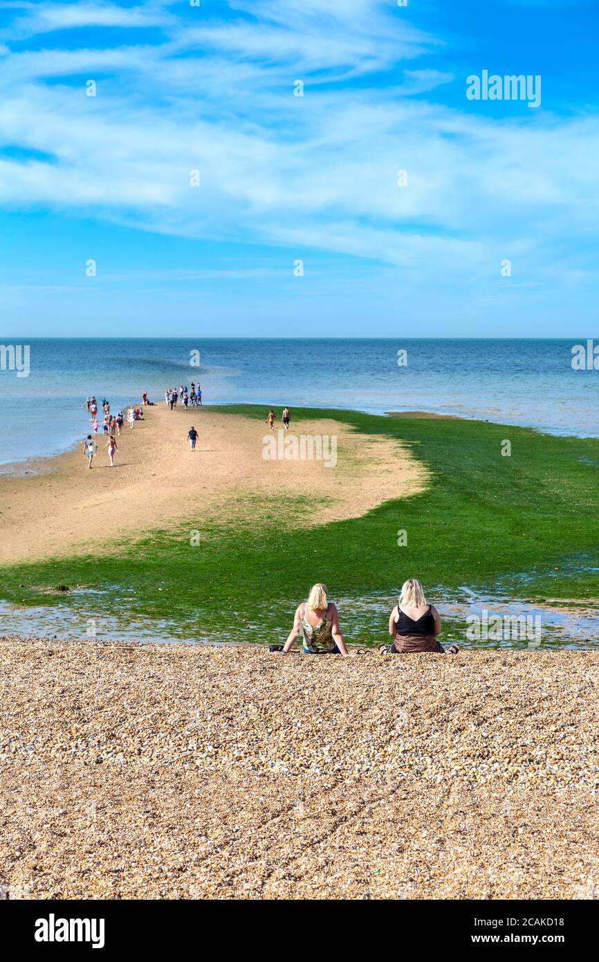 People enjoying Tankerton Beach near Whitstable, Kent, UK Stock Photo ...