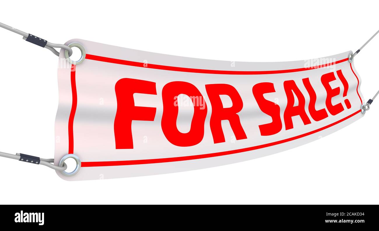 For sale. The advertising banner. One advertising banner with red ...