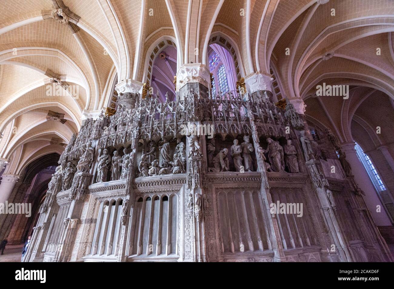 Choir wall , Cathedral of Our Lady of Chartres, Chartres, France Stock ...