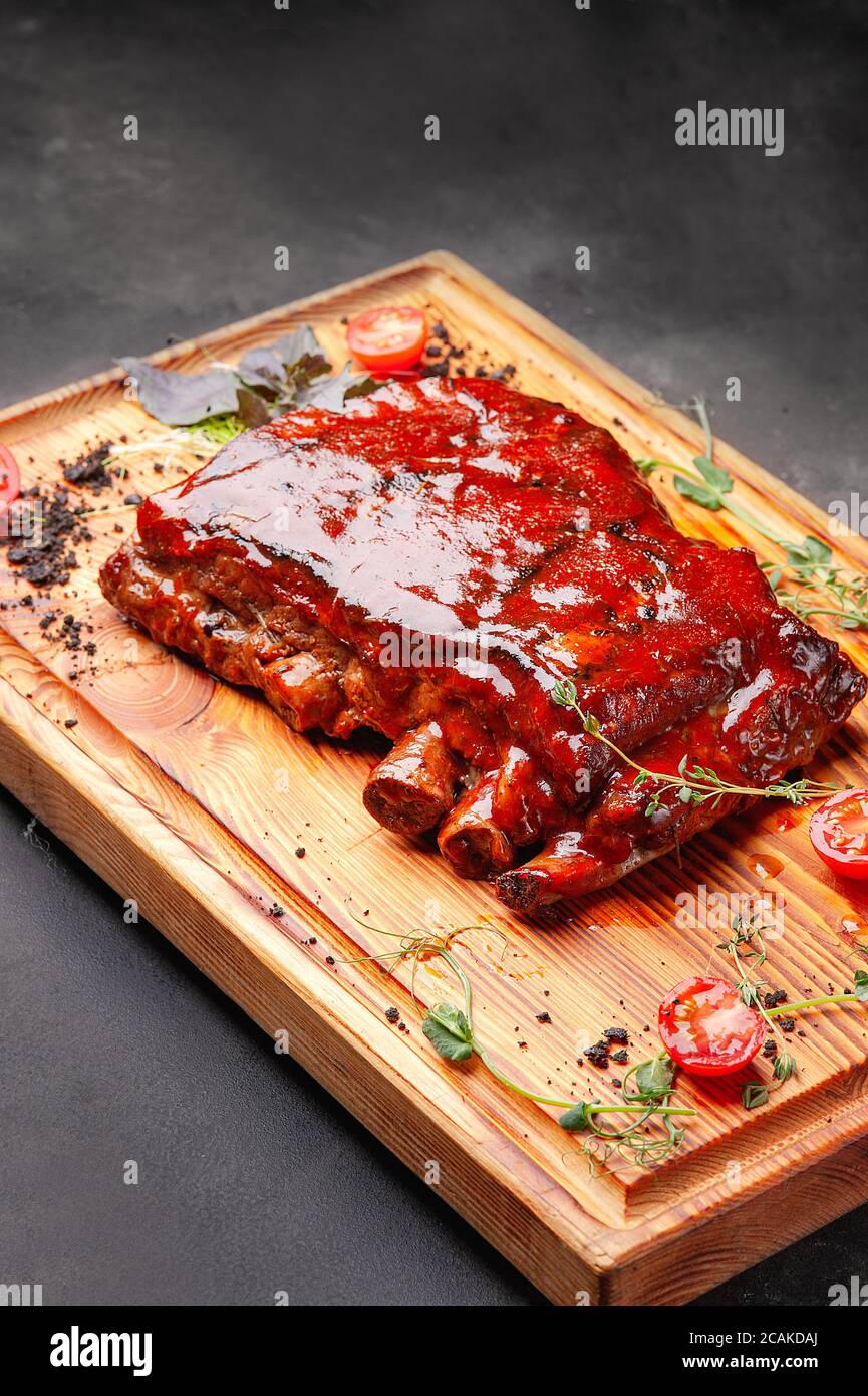 Fire fried pork ribs hi-res stock photography and images - Alamy