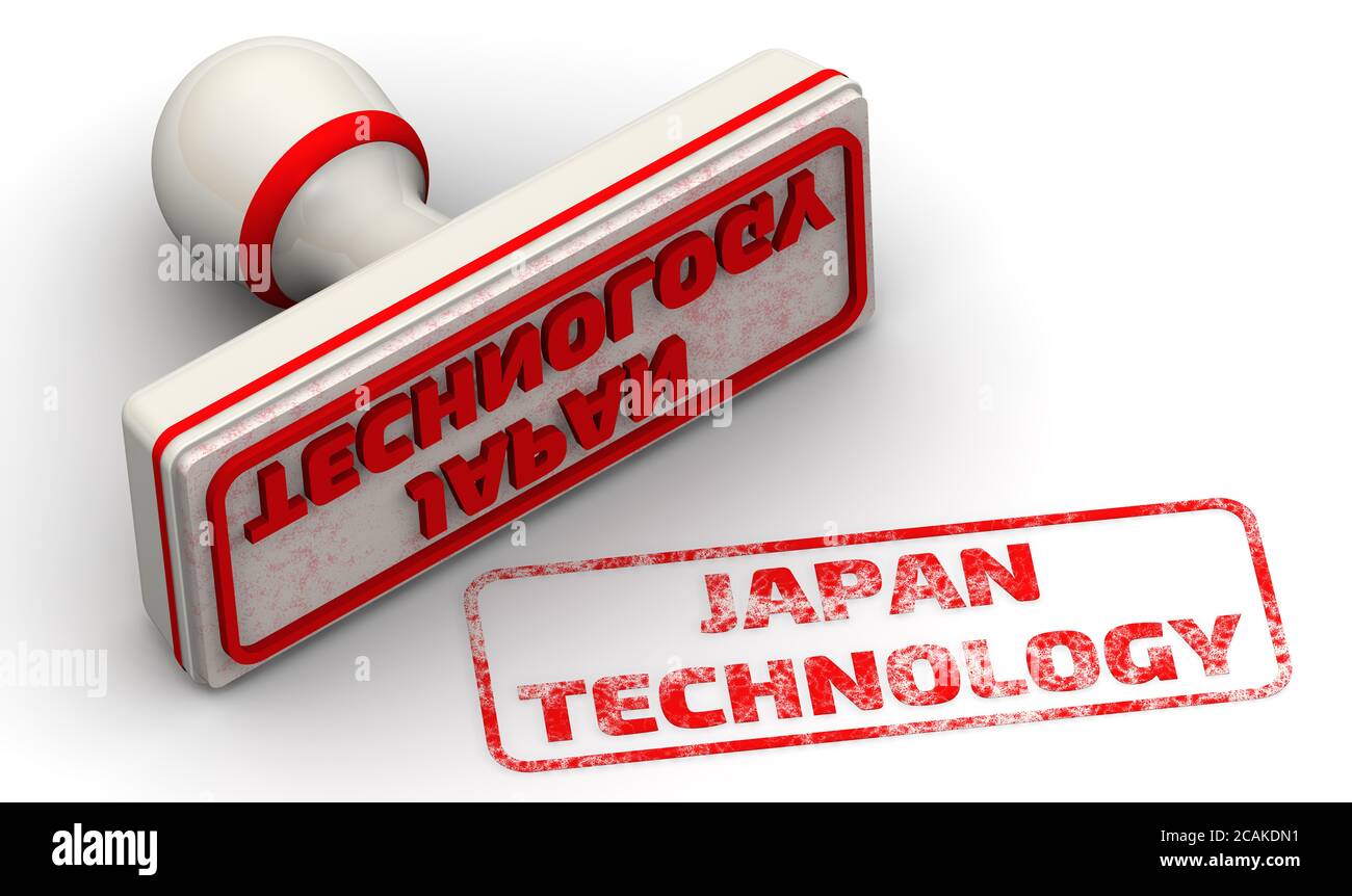 Japan technology. The seal and an imprint. Red seal and imprint JAPAN ...