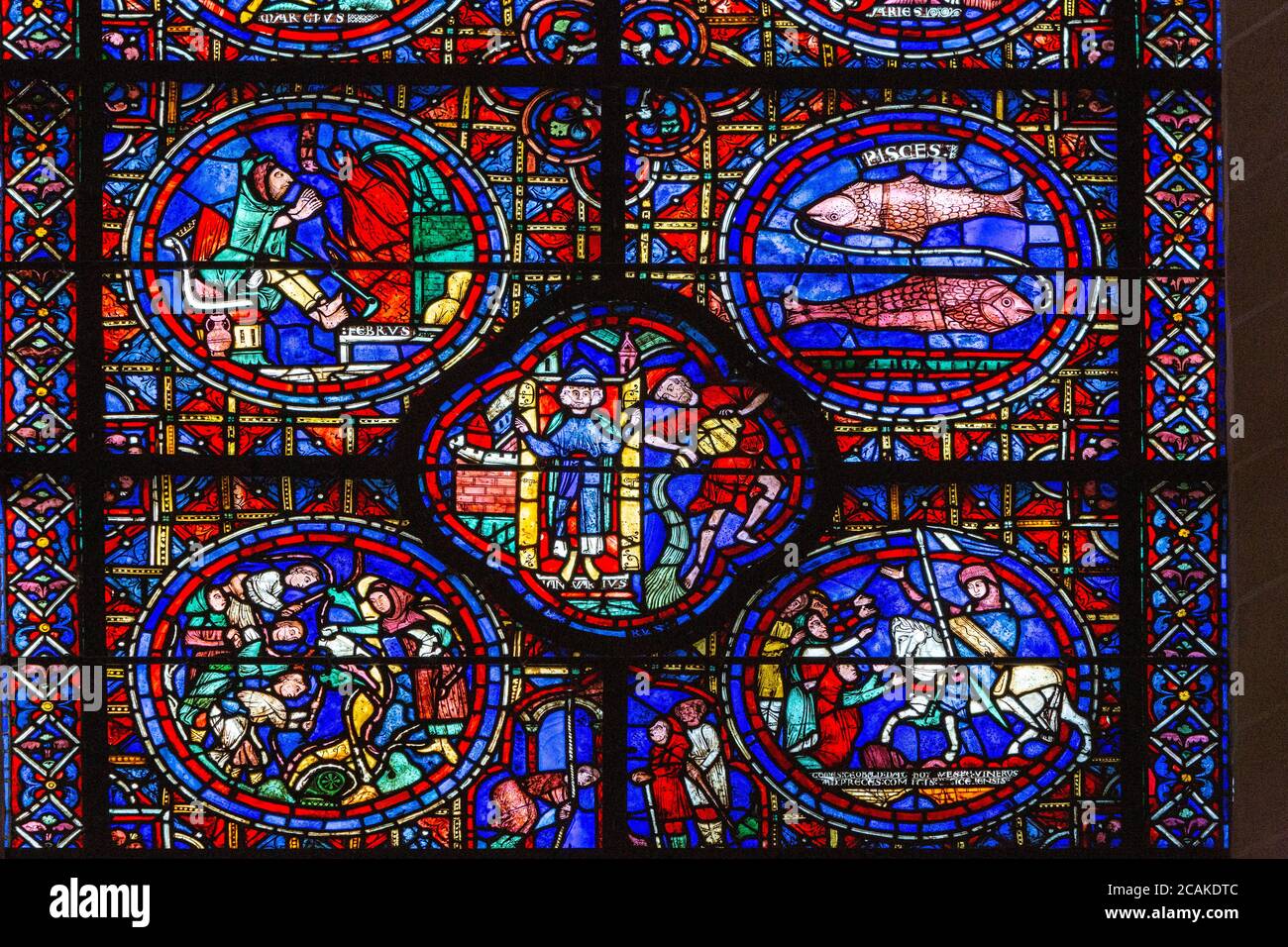 Stained glass window in Cathedral of Our Lady of Chartres, Chartres ...