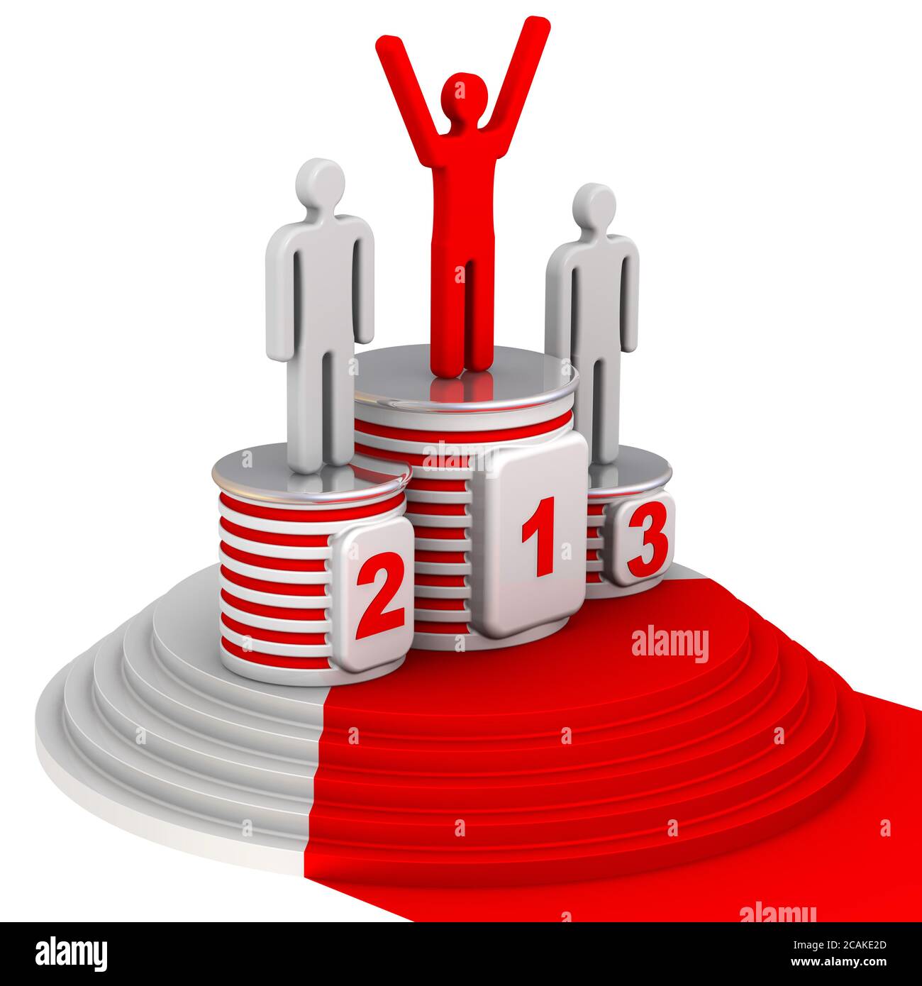 The podium of winners. Isolated. 3D Illustration Stock Photo - Alamy
