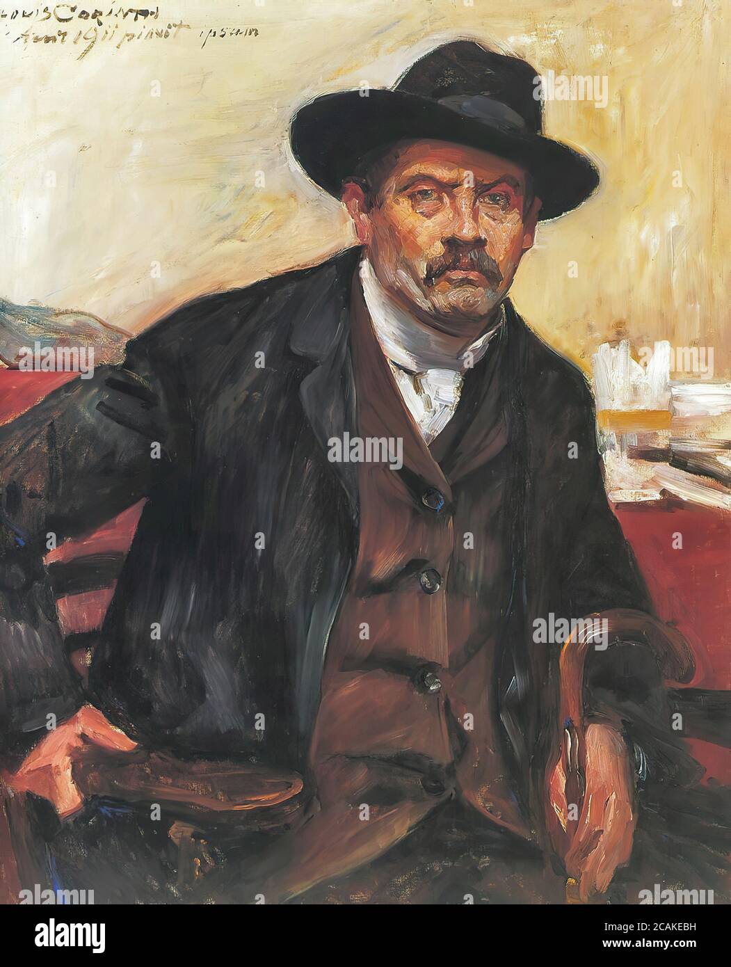 Corinth Lovis - Self Portrait in a Black Hat - German School - 19th ...