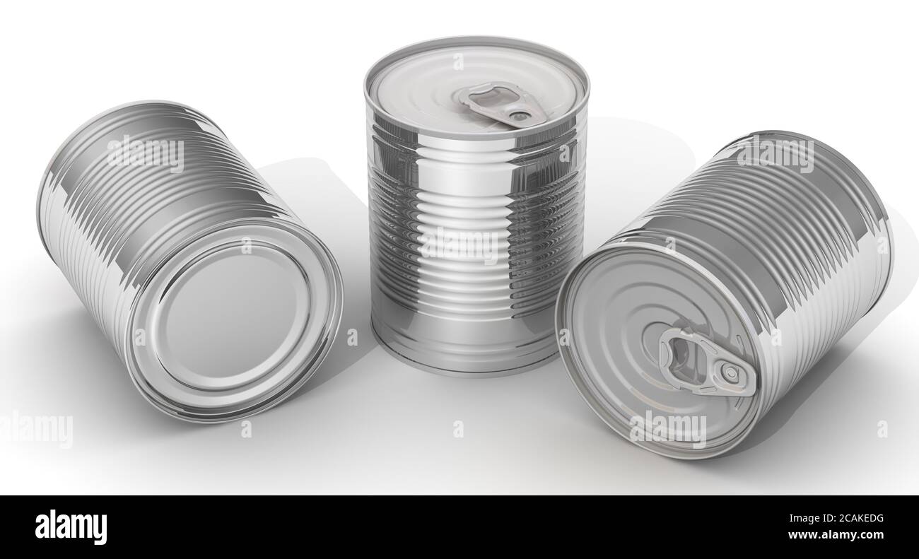 3d rendering three tin hi-res stock photography and images - Alamy