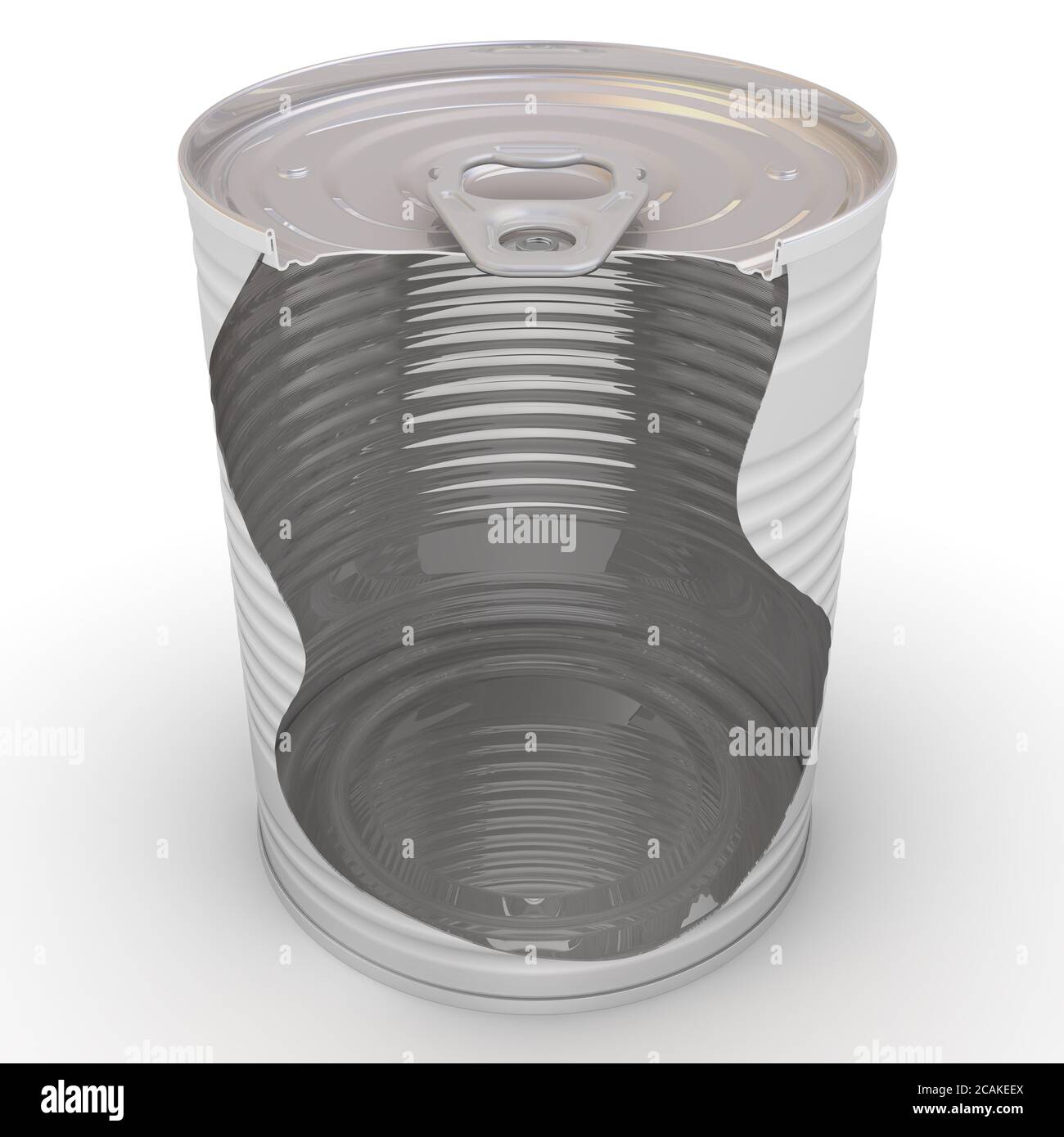 Tin can with a cross-section. Steel tin can with a cross-section on a ...