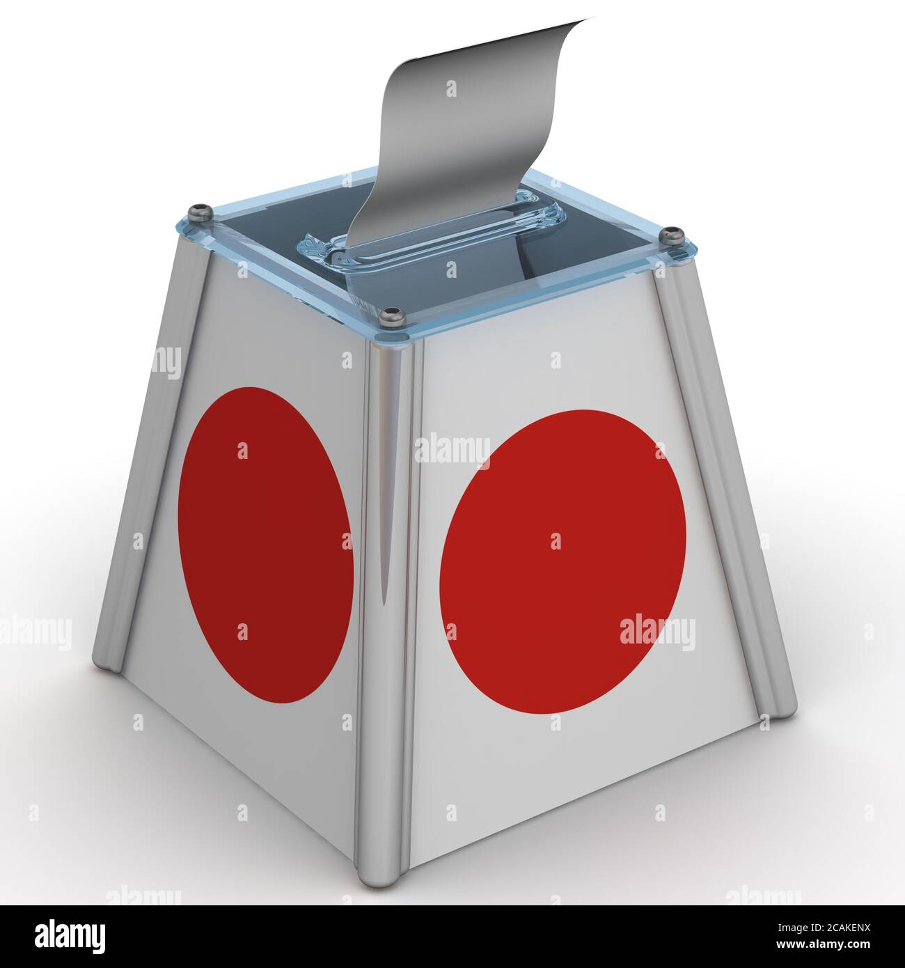 The ballot box with the flag of Japan. Ballot box to vote with the flag ...