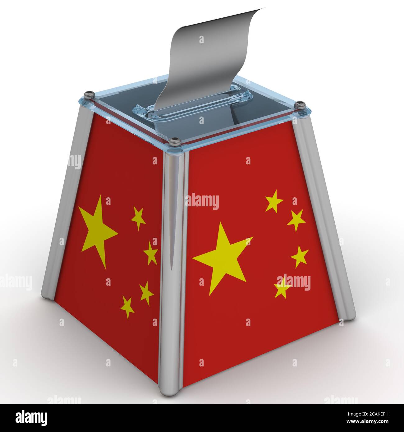 The ballot box with the flag of the Chinese People's Republic. Ballot ...