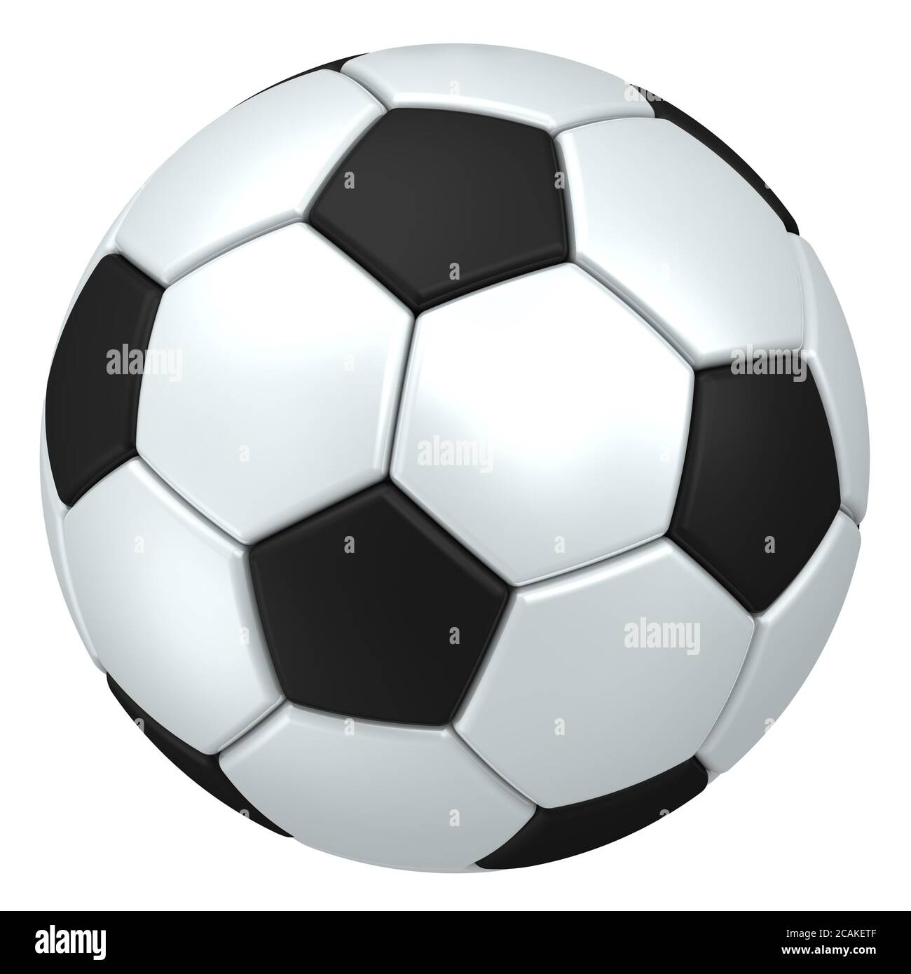 One soccer ball. The soccer ball on a white background. Isolated. 3D ...