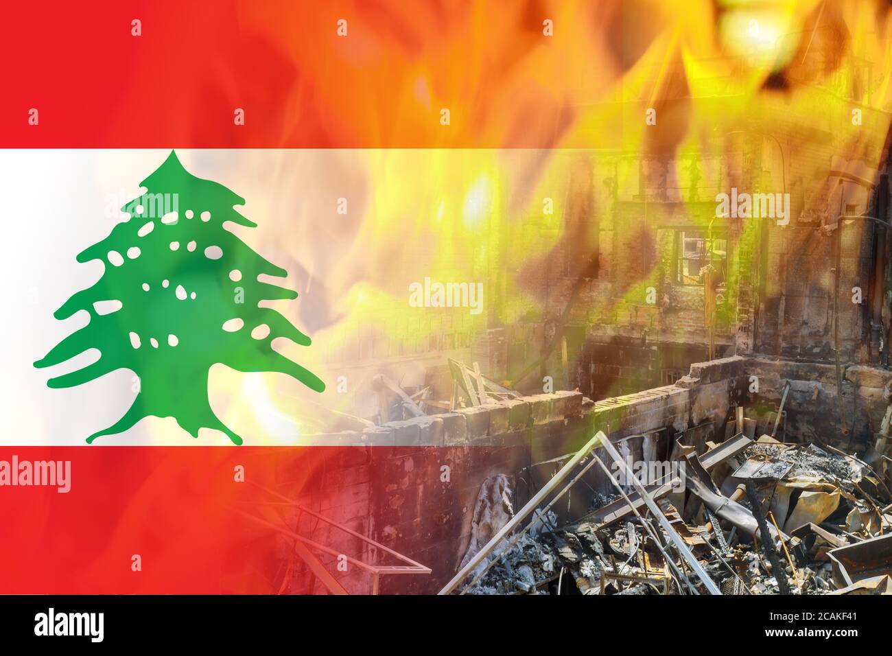 Beirut destruction after in the tragic explosion happened in Port of ...