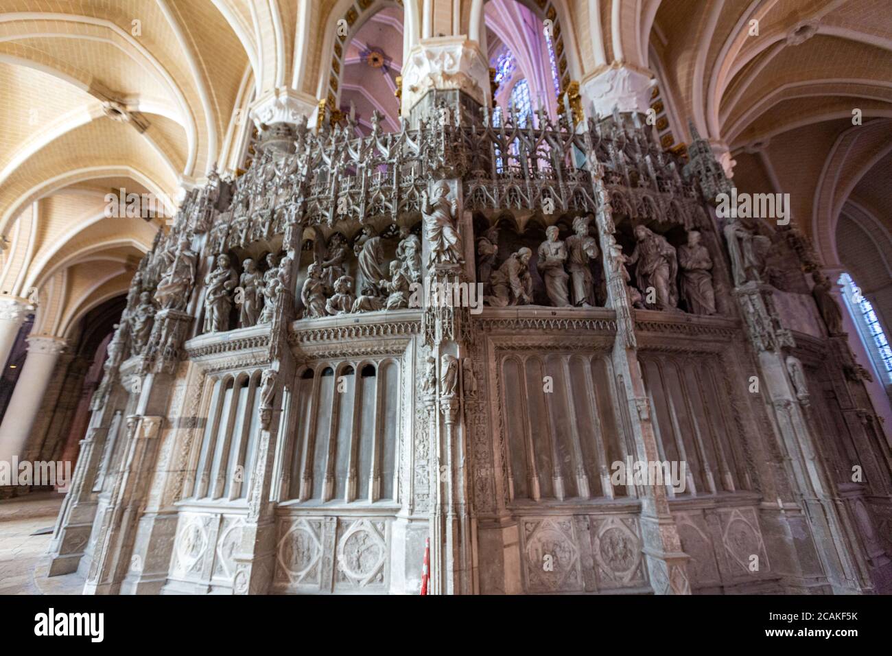 Choir wall , Cathedral of Our Lady of Chartres, Chartres, France Stock ...