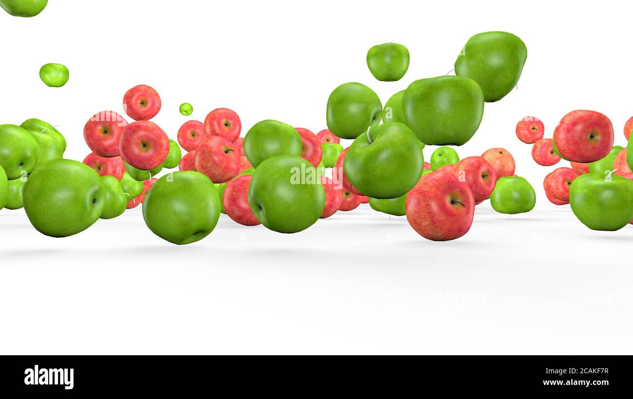 Fruit mix, animated fruit movement, 3D rendering Stock Photo - Alamy