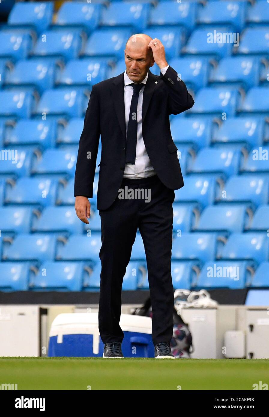Real madrid manager zinedine zidane during the uefa champions league hi ...