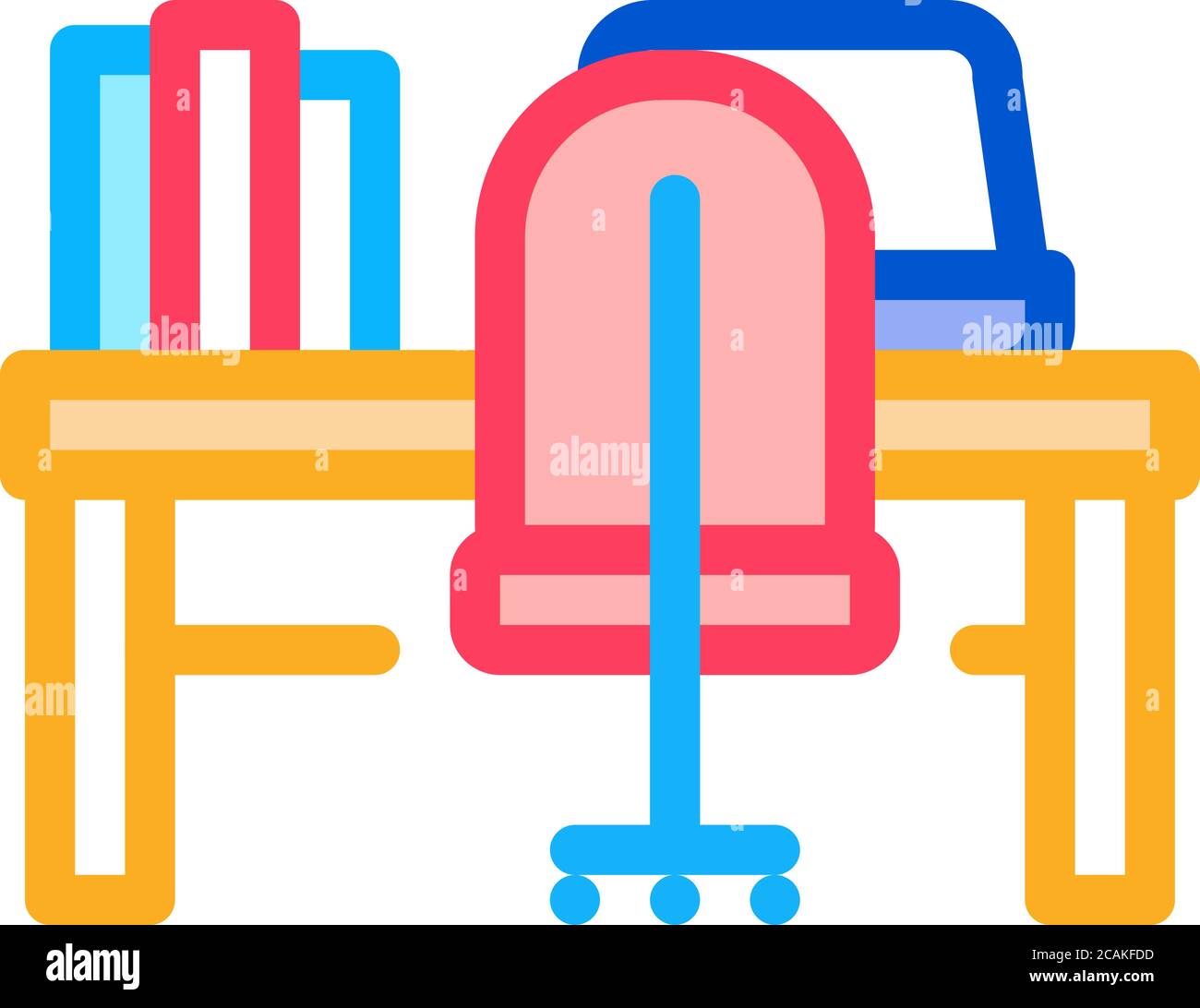 office workspace icon vector outline illustration Stock Vector Image ...