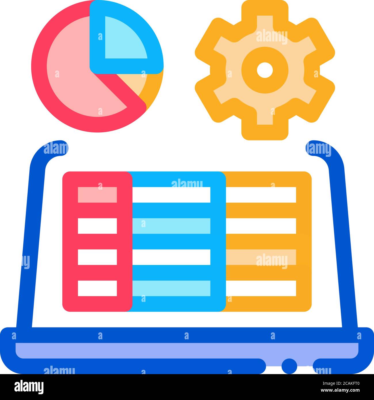 laptop working icon vector outline illustration Stock Vector Image ...