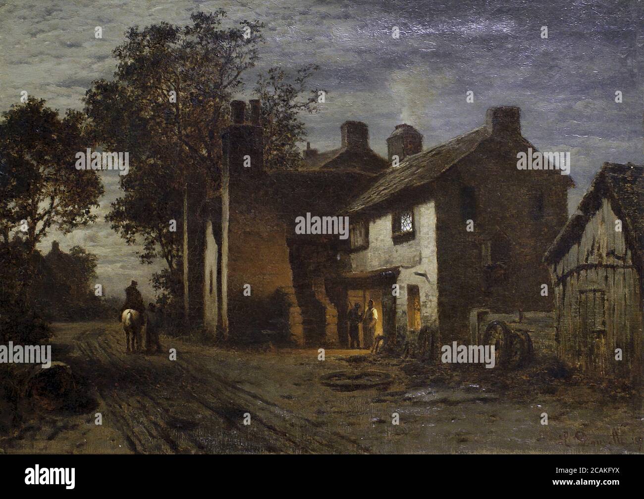 Douzette Louis - a Forge at Dusk - German School - 19th and Early 20th ...