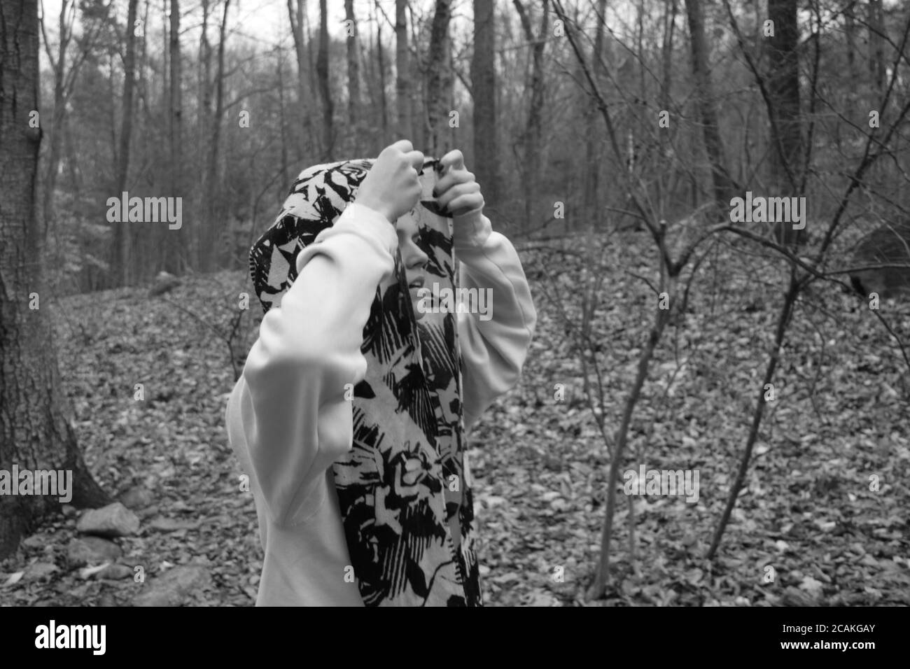 Girl forest wild Black and White Stock Photos & Images - Alamy