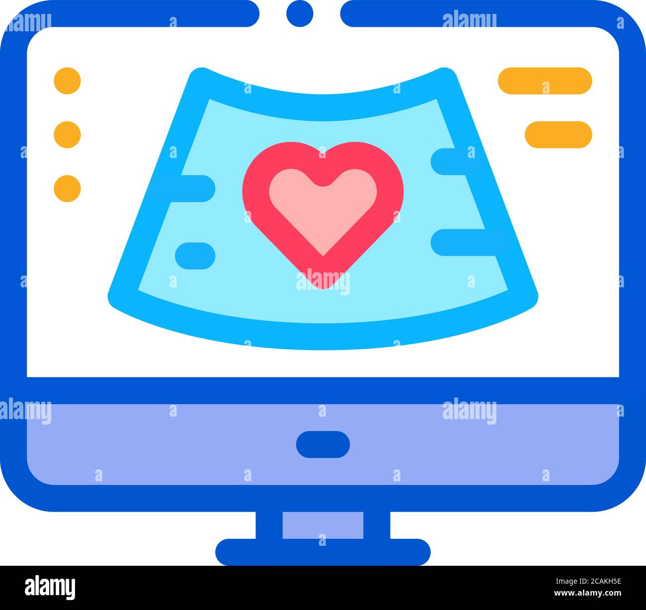 hypertension research computer screen icon vector outline illustration ...