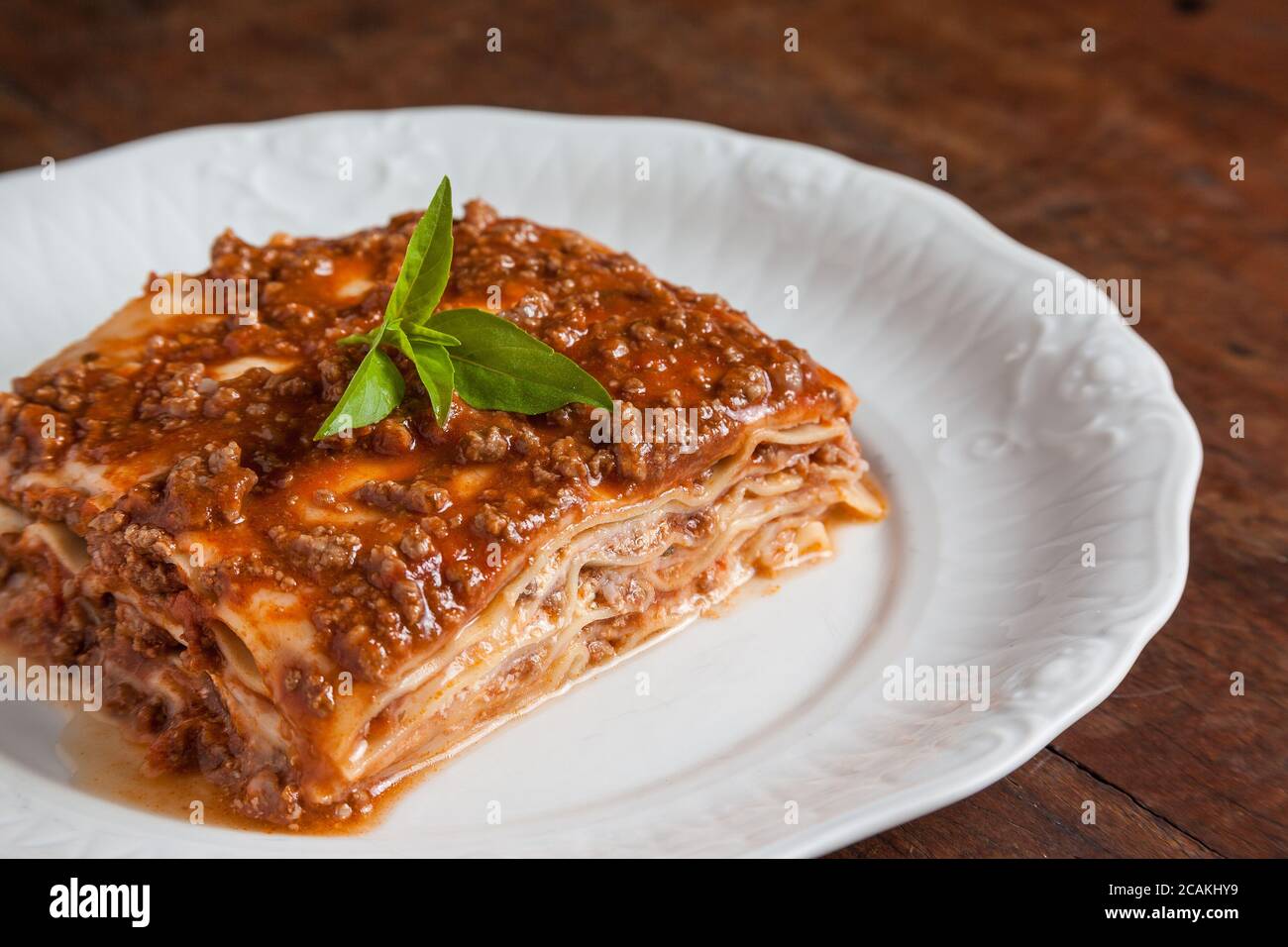 Italian lasagna on a square plate hi-res stock photography and images ...