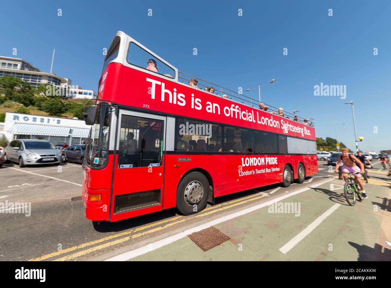 Ensignbus MCW Metroliner route 68 open top bus on a hot day in Southend ...