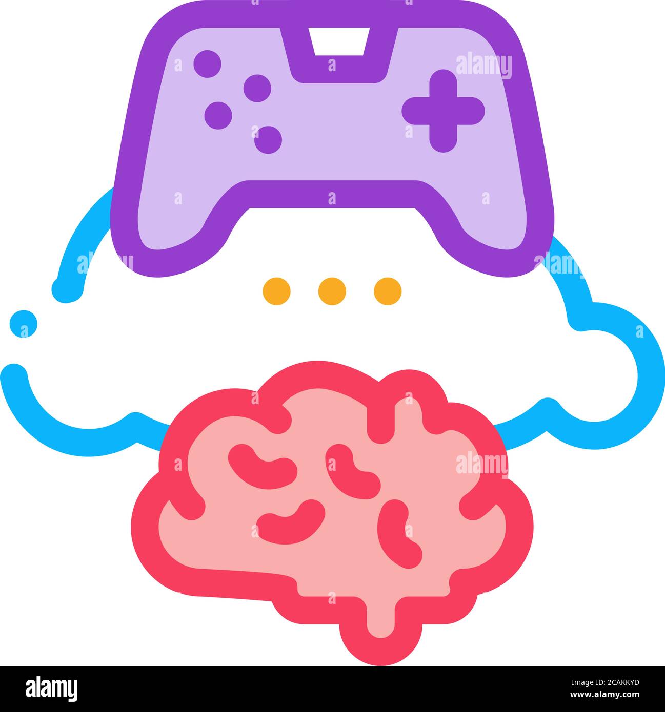 game brain and cloud icon vector outline illustration Stock Vector ...