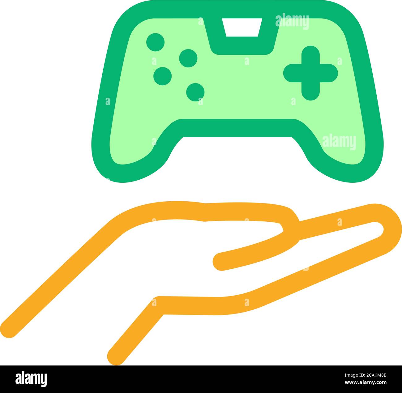 hand hold game joystick icon vector outline illustration Stock Vector ...