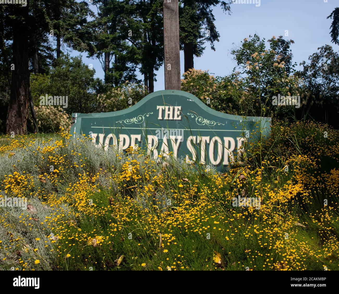 Hope Bay Store sign on North Pender Island, British Columbia, Canada ...