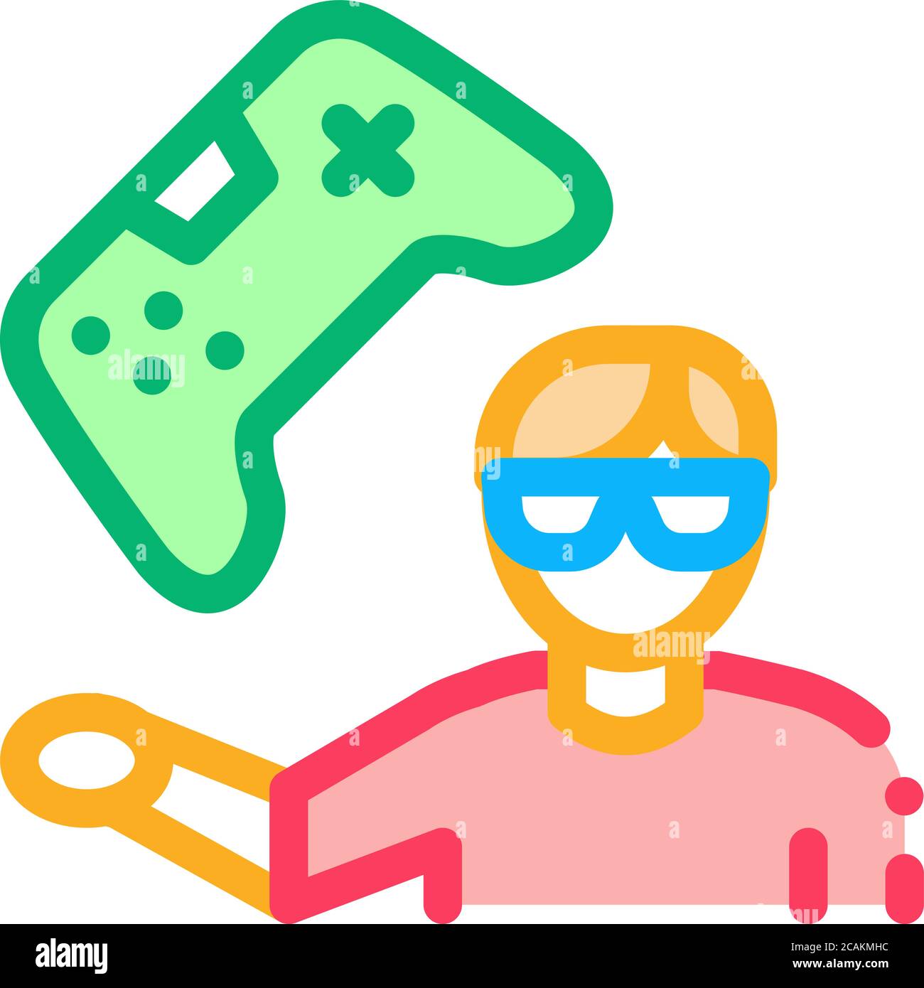 gamer gaming icon vector outline illustration Stock Vector Image & Art ...
