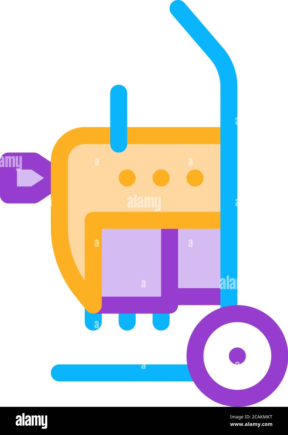 drain cleaning machine on cart icon vector outline illustration Stock ...