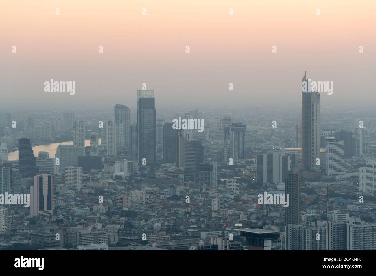 Concept of Pollution PM2.5 Unhealthy air pollution dust. Toxic haze in ...