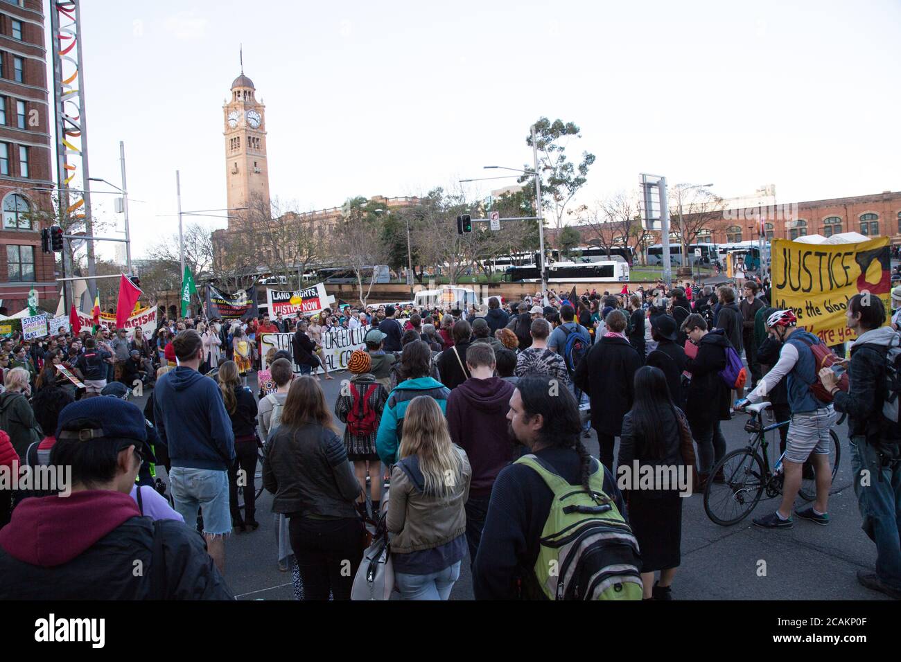 Protesters marched from the Town Hall to the Aboriginal Tent Embassy in ...