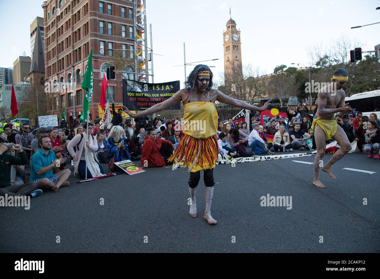 Protesters marched from the Town Hall to the Aboriginal Tent Embassy in ...