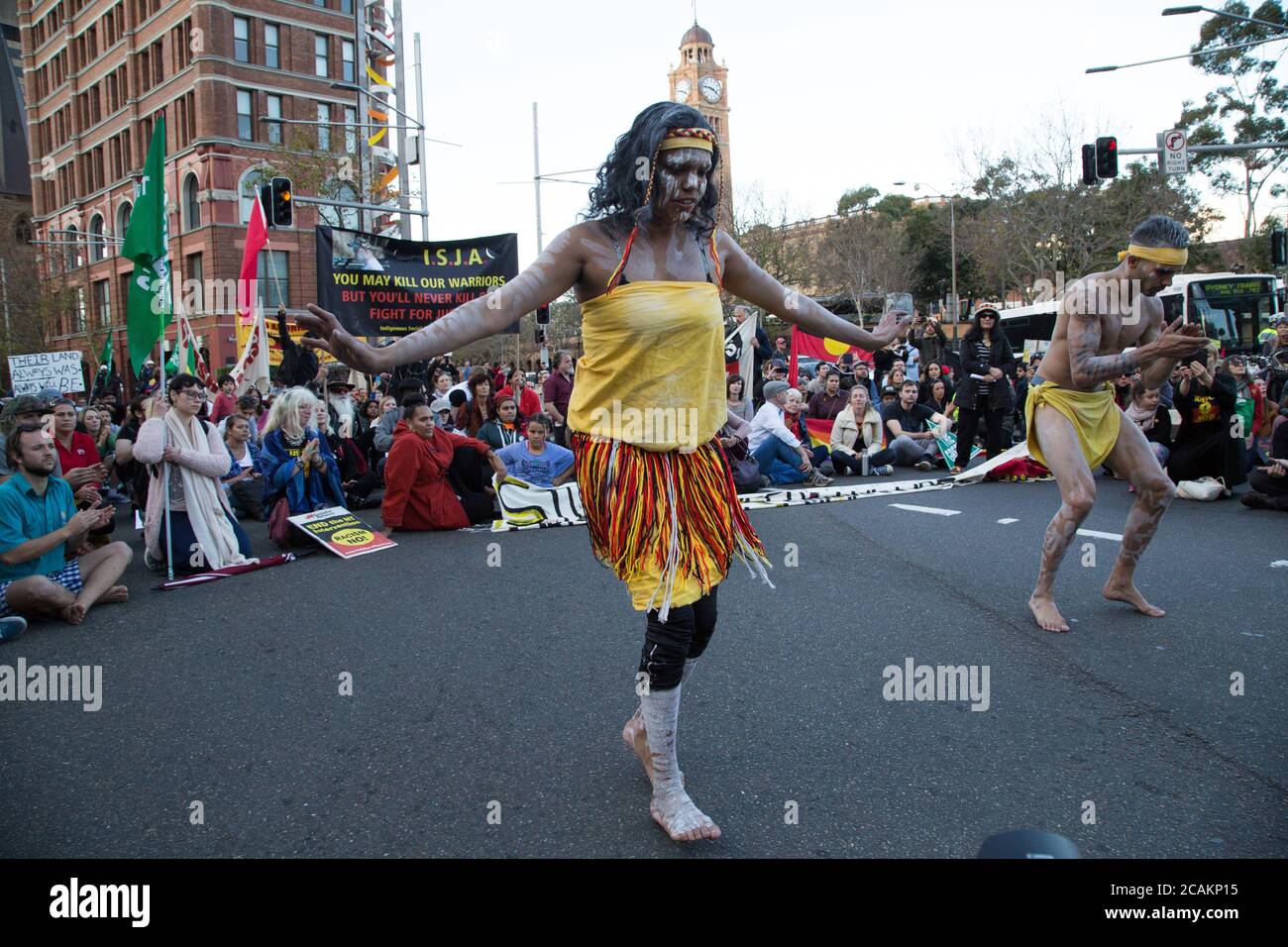 Protesters marched from the Town Hall to the Aboriginal Tent Embassy in ...