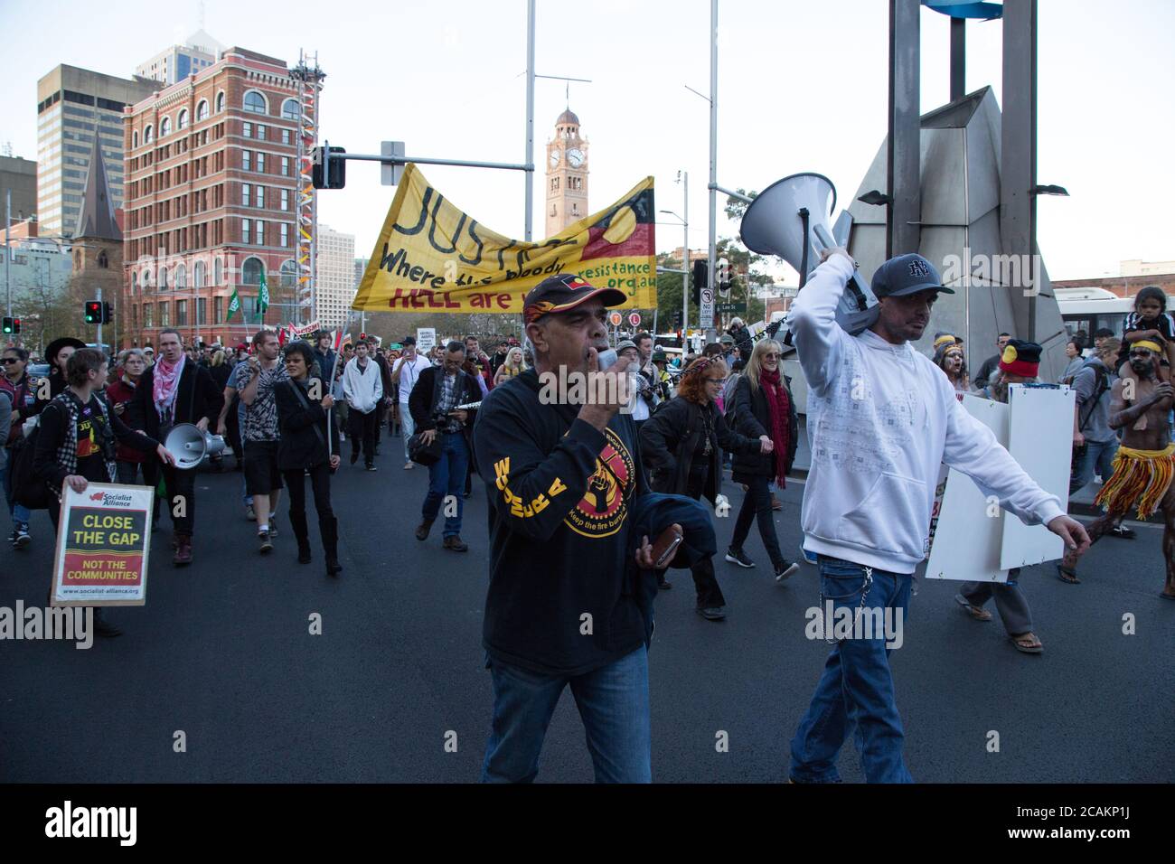 Protesters marched from the Town Hall to the Aboriginal Tent Embassy in ...