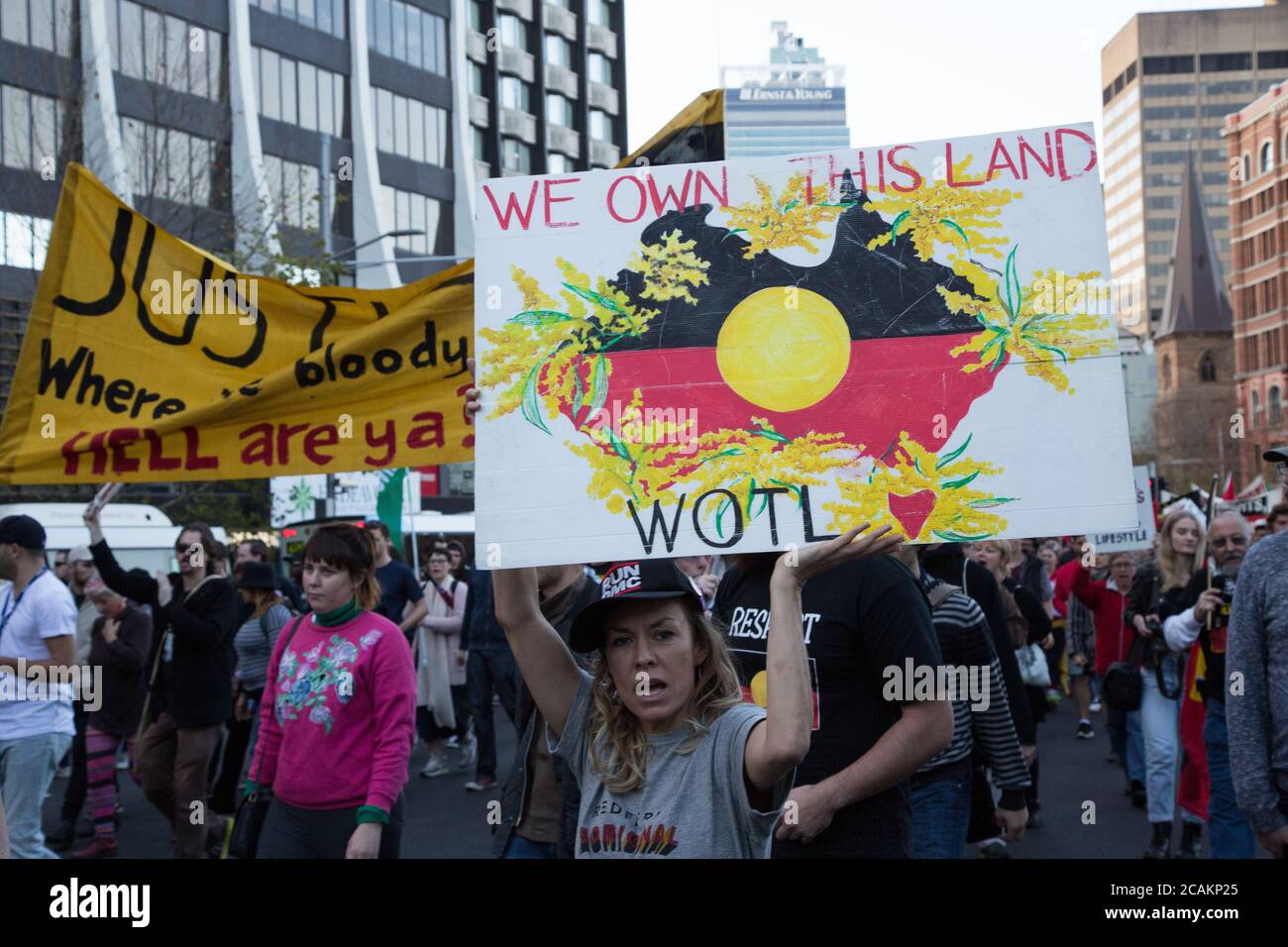 Protesters marched from the Town Hall to the Aboriginal Tent Embassy in ...