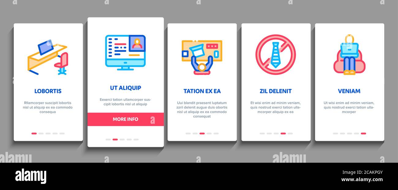 Office And Workplace Onboarding Elements Icons Set Vector Stock Vector ...