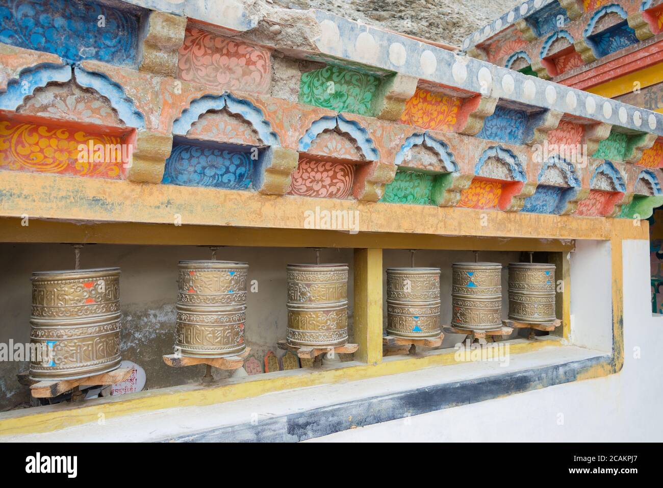 Ladakh, India - Tibetan Prayer wheel at Rizong Monastery (Rizong Gompa ...