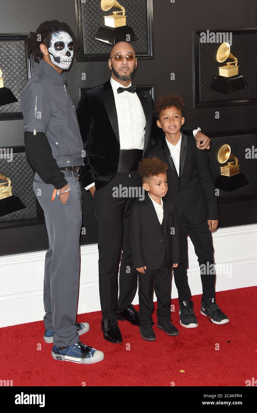 LOS ANGELES - JAN 26: Prince Nasir Dean, Swizz Beatz, Genesis Ali Dean ...