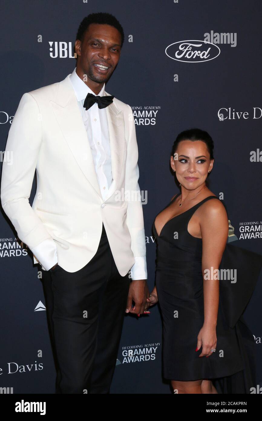 LOS ANGELES - JAN 25: Chris Bosh, Adrienne Williams at the Clive Davis ...