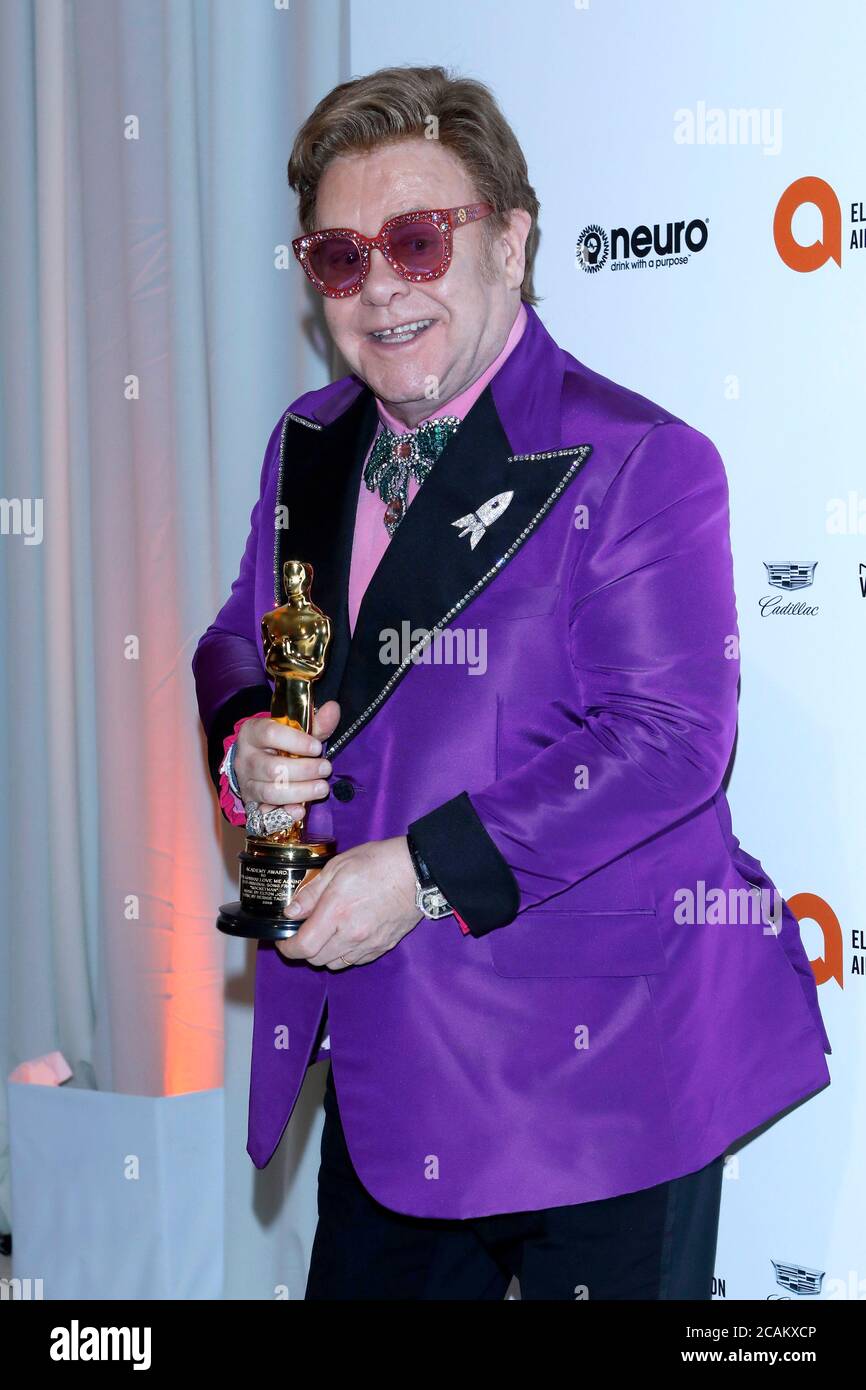 LOS ANGELES - FEB 9: Elton John at the 28th Elton John Aids Foundation ...
