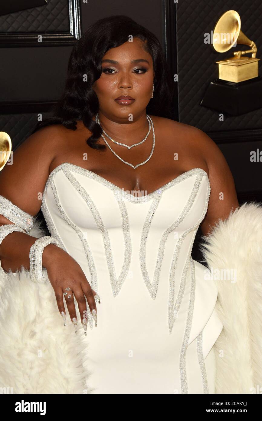 LOS ANGELES - JAN 26: Lizzo at the 62nd Grammy Awards at the Staples ...