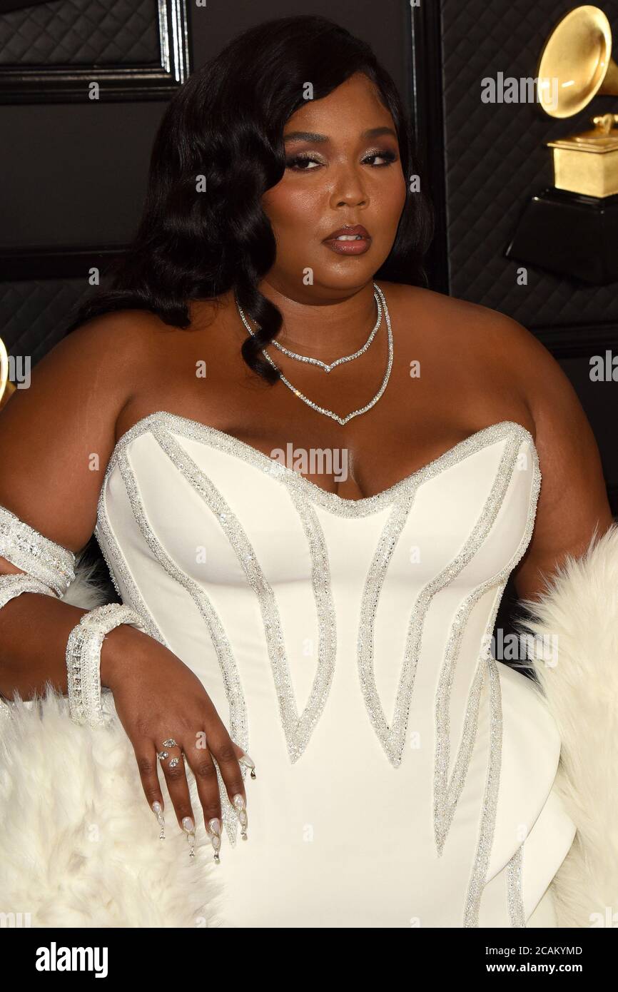 LOS ANGELES - JAN 26: Lizzo at the 62nd Grammy Awards at the Staples ...