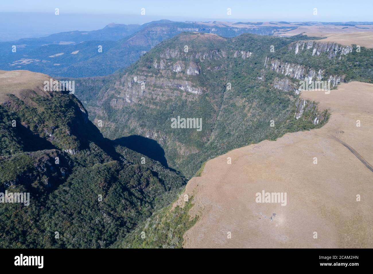 Aerial view of Cambajuva Canyon, Cambara do Sul, RS, Brazil Stock Photo ...