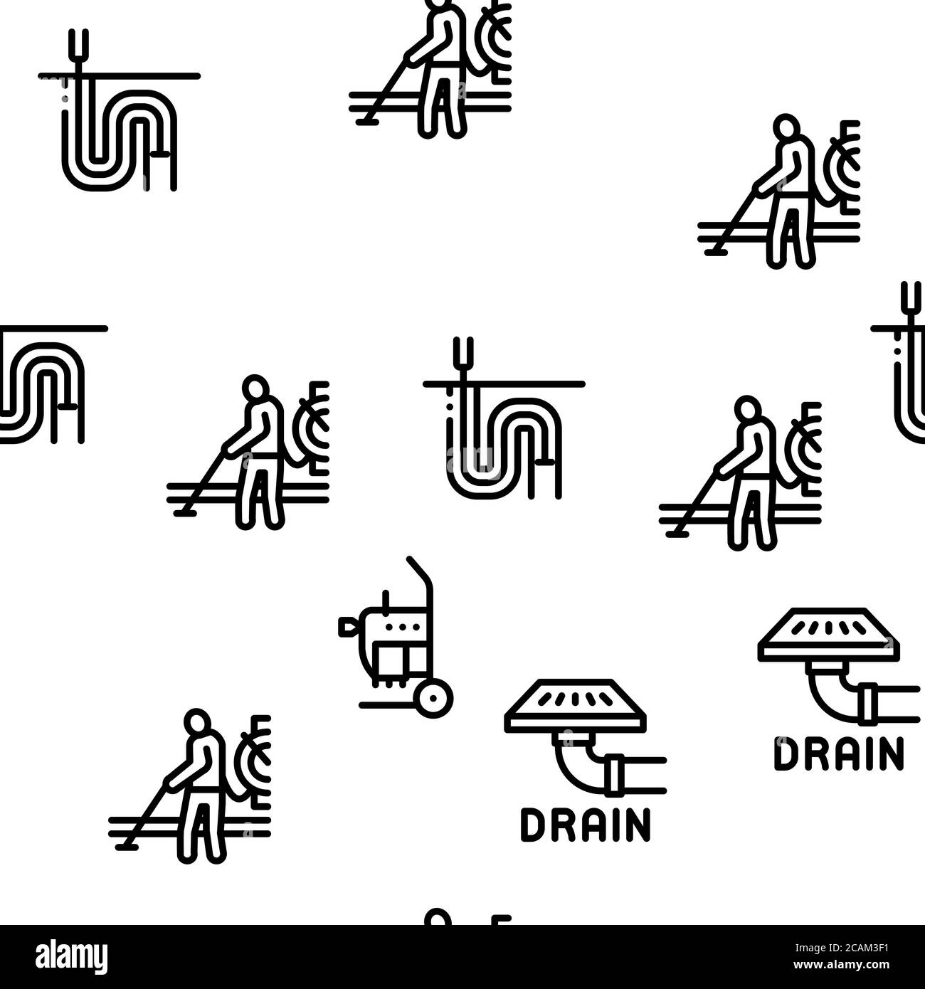 Drain Cleaning Service Seamless Pattern Vector Stock Vector Image & Art ...
