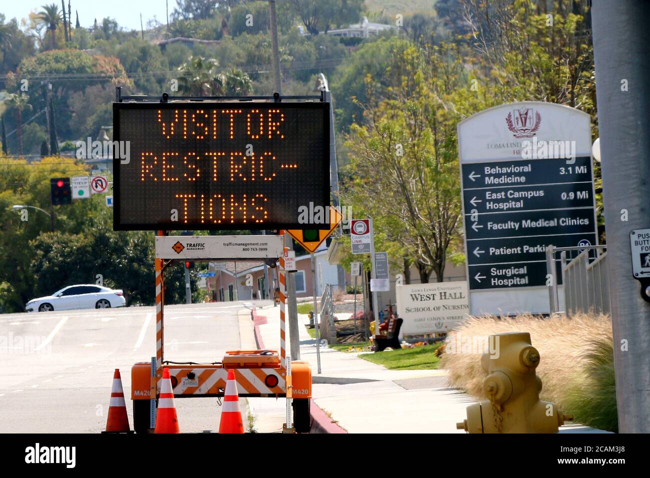 Loma linda university medical center visitor restrictions signage hi ...