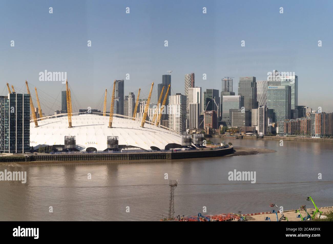 The O2 at Greenwich peninsula and Canary wharf Stock Photo - Alamy